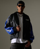 FUBU フブ レーシングモチーフのフェイクレザージャケット。FUBUはアメリカの代表的なHIPHOP FASHION BRAND（ヒップ ...